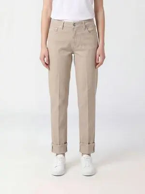 DONDUP Cropped Fit Stretch Denim Jeans - Beige