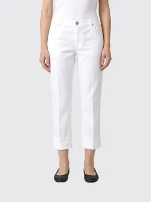 DONDUP Cropped Fit Stretch Denim Jeans - White