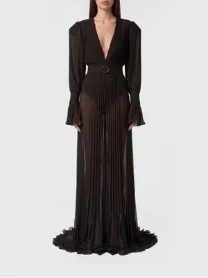 Philipp Plein Crêpe Pleated Dress - Black