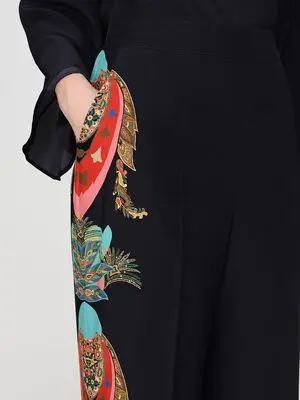 Etro Palazzo Trousers In Printed Silk