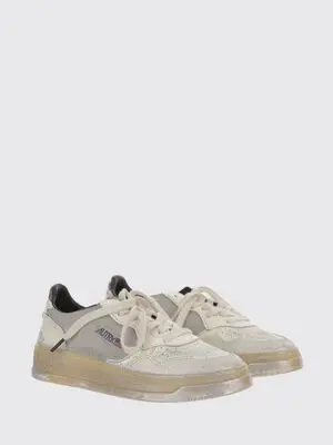 AUTRY Medalist Low Super Vintage Sneakers In Cracked Leather And Mesh - Red