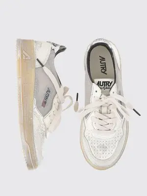 AUTRY Medalist Low Super Vintage Sneakers In Cracked Leather And Mesh - Red