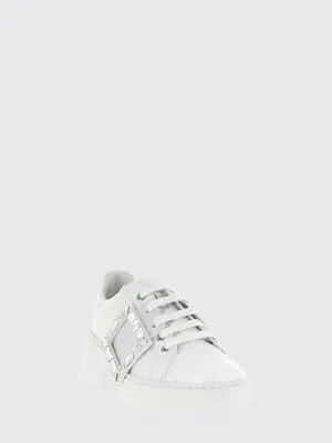 ROGER VIVIER Leather Trainers With Crystal Buckle