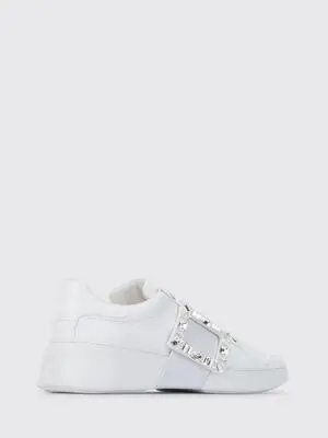 ROGER VIVIER Leather Trainers With Crystal Buckle