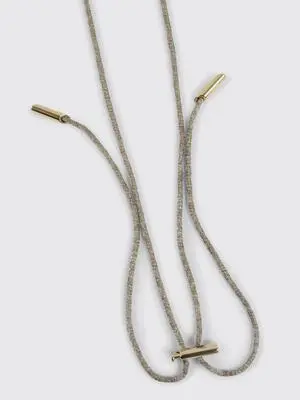 Emporio Armani Brass And Lurex Blend Fabric Necklace