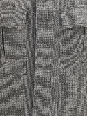 Zegna Lightweight Linen And Cashmere Jacket With High Neck