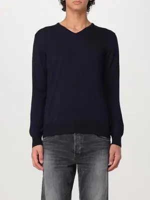 XC V-neck Fine Knit Jumper - Blue