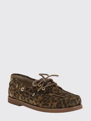 GIANVITO ROSSI Suede Animal Print Boat Loafers - Multicolor