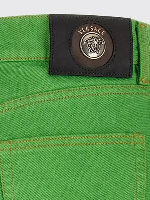 Versace Cropped Fit Denim Jeans - Green