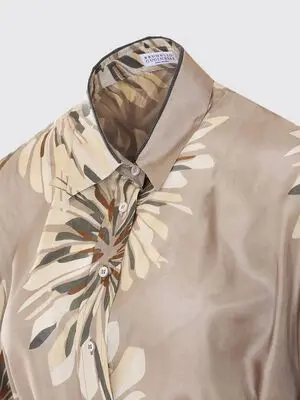 Brunello Cucinelli Floral Print Silk Shirt