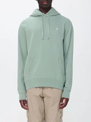 Polo Ralph Lauren Embroidered Logo Cotton Hoodie With Drawstring And Kangaroo Pocket - Green