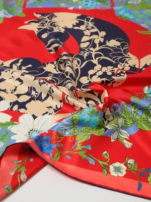 FERRAGAMO Pegasus Print Silk Foulard