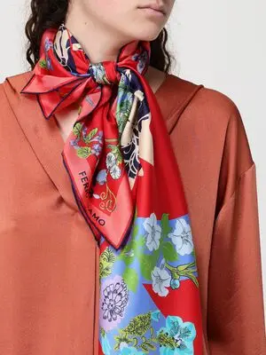 FERRAGAMO Pegasus Print Silk Foulard