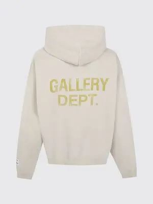 GALLERY DEPT. Relaxed Fit Cotton Logo Print Hooded Sweatshirt - Grey