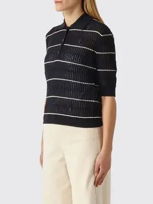 Max Mara Striped Wool And Silk Polo Shirt