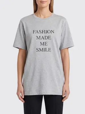 Victoria Beckham Cotton T-shirts With Slogan - Grey