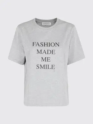 Victoria Beckham Cotton T-shirts With Slogan - Grey
