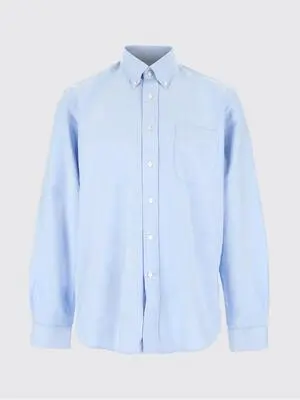 SEBAGO Long-sleeve Cotton Shirt With Button-down Collar And Patch Pocket - Gnawed Blue