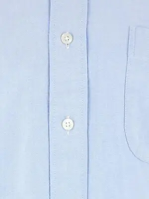 SEBAGO Long-sleeve Cotton Shirt With Button-down Collar And Patch Pocket - Gnawed Blue