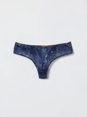 DIESEL® Briefs With Patchwork Denim Effect Print - Blue