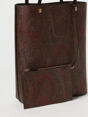 Etro Coated Cotton Paisley Shoulder Tote Bag