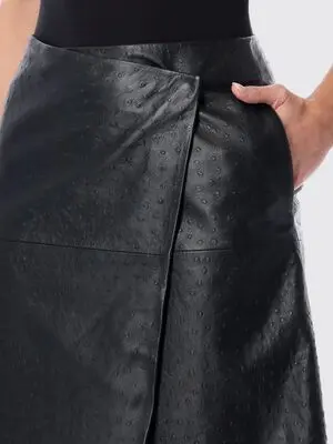 LOU LOU STUDIO Textured Leather Wrap Skirt