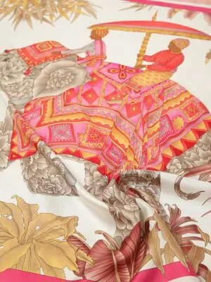 FERRAGAMO India Print Silk Foulard