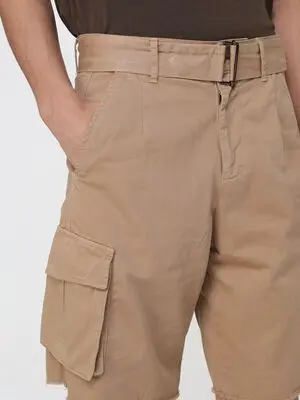 LANEUS Cotton Cargo Shorts - Camel