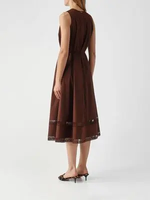 TWINSET Cotton Midi Dress - Brown