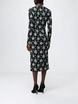 Dolce & Gabbana Floral Print Stretch Silk Midi Dress