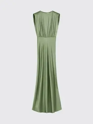 SEMICOUTURE Long Silk Blend Evening Dress - Green