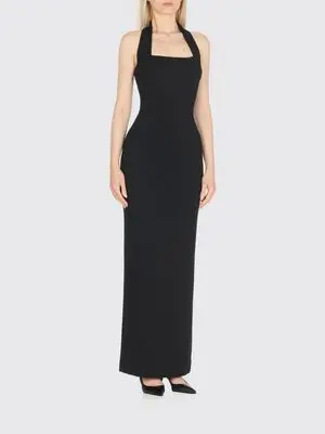 Solace London Long Crêpe Dress - Black