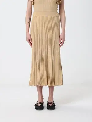 Zimmermann Pleated Viscose Knit Skirt - Gold