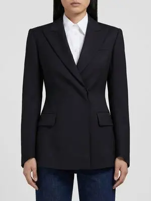 Sportmax Double-breasted Blazer In Virgin Wool - Black