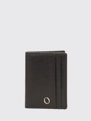 Orciani Micron Hammered Leather Credit Card Holder - Black