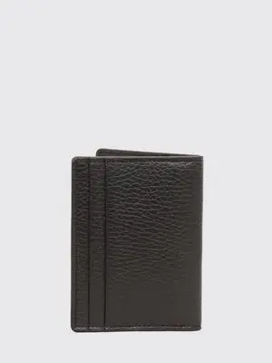 Orciani Micron Hammered Leather Credit Card Holder - Black