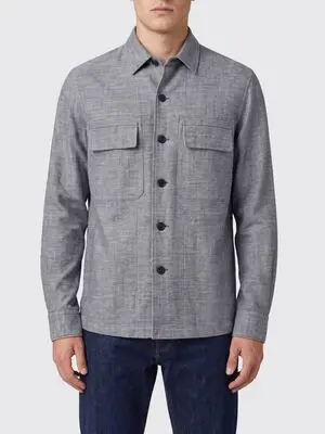 Zegna Wool Blend Shirt Jacket With Patch Pockets - Grey
