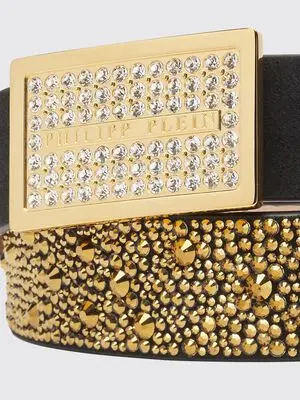 Philipp Plein Embellished Leather Belt With Rhinestones