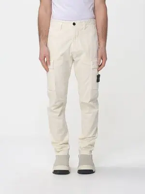 Stone Island Cotton Cargo Trousers - White