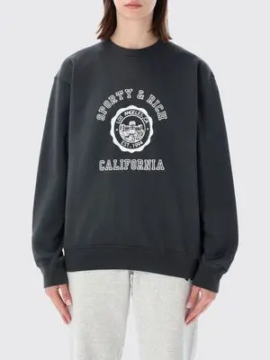 SPORTY & RICH Crewneck Sweatshirt With Logo - Black