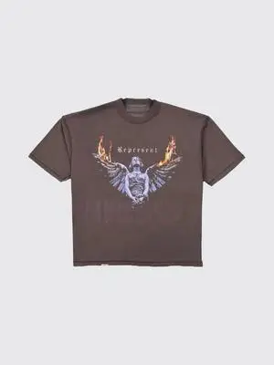 REPRESENT Cotton Crew-neck T-shirt With Logo - Brown