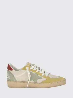 GOLDEN GOOSE Ball Star Sneakers In Used Suede And Nylon - Butter