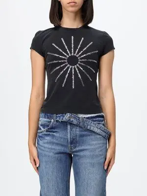 Alexander Wang Slim Fit Stretch-cotton T-shirt With Contrast Logo - Black