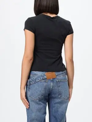 Alexander Wang Slim Fit Stretch-cotton T-shirt With Contrast Logo