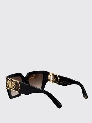 Philipp Plein Tortoiseshell Sunglasses With Gold Tone Embellishments - Black