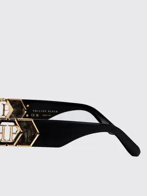 Philipp Plein Tortoiseshell Sunglasses With Gold Tone Embellishments - Black