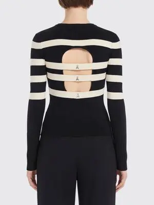 Patrizia Pepe Striped Viscose Blend Crewneck Sweater