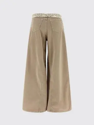 Pinko Cotton Denim Jeans With Lace Inserts
