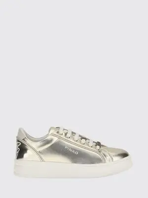 Pinko Iris 01 Laminated Leather Sneakers - Platinum