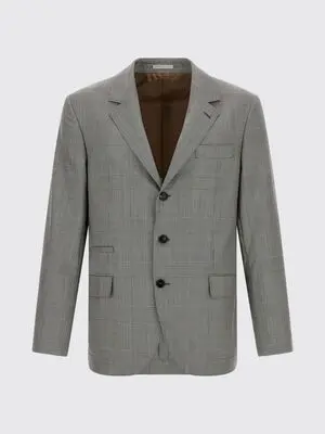 Brunello Cucinelli Prince Of Wales Single-breasted Virgin Wool Blazer
